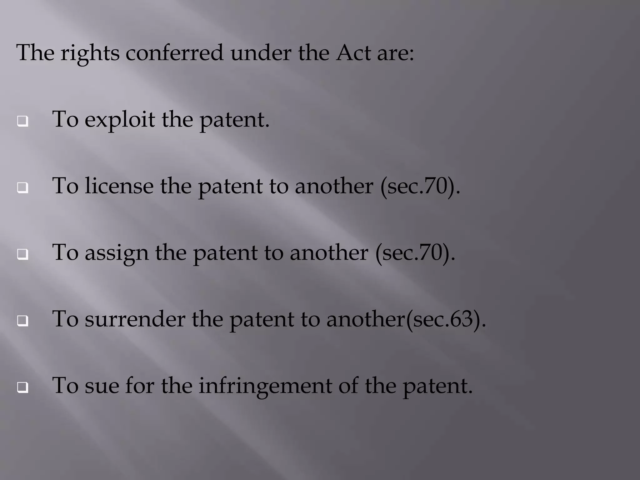 Rights and limitations of patentee | PPTX