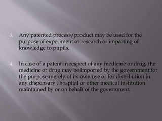 Rights and limitations of patentee | PPTX