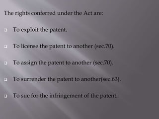 Rights and limitations of patentee | PPTX