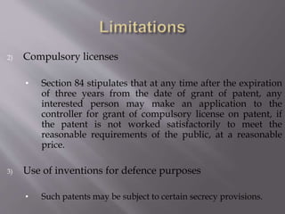 Rights and limitations of patentee | PPTX