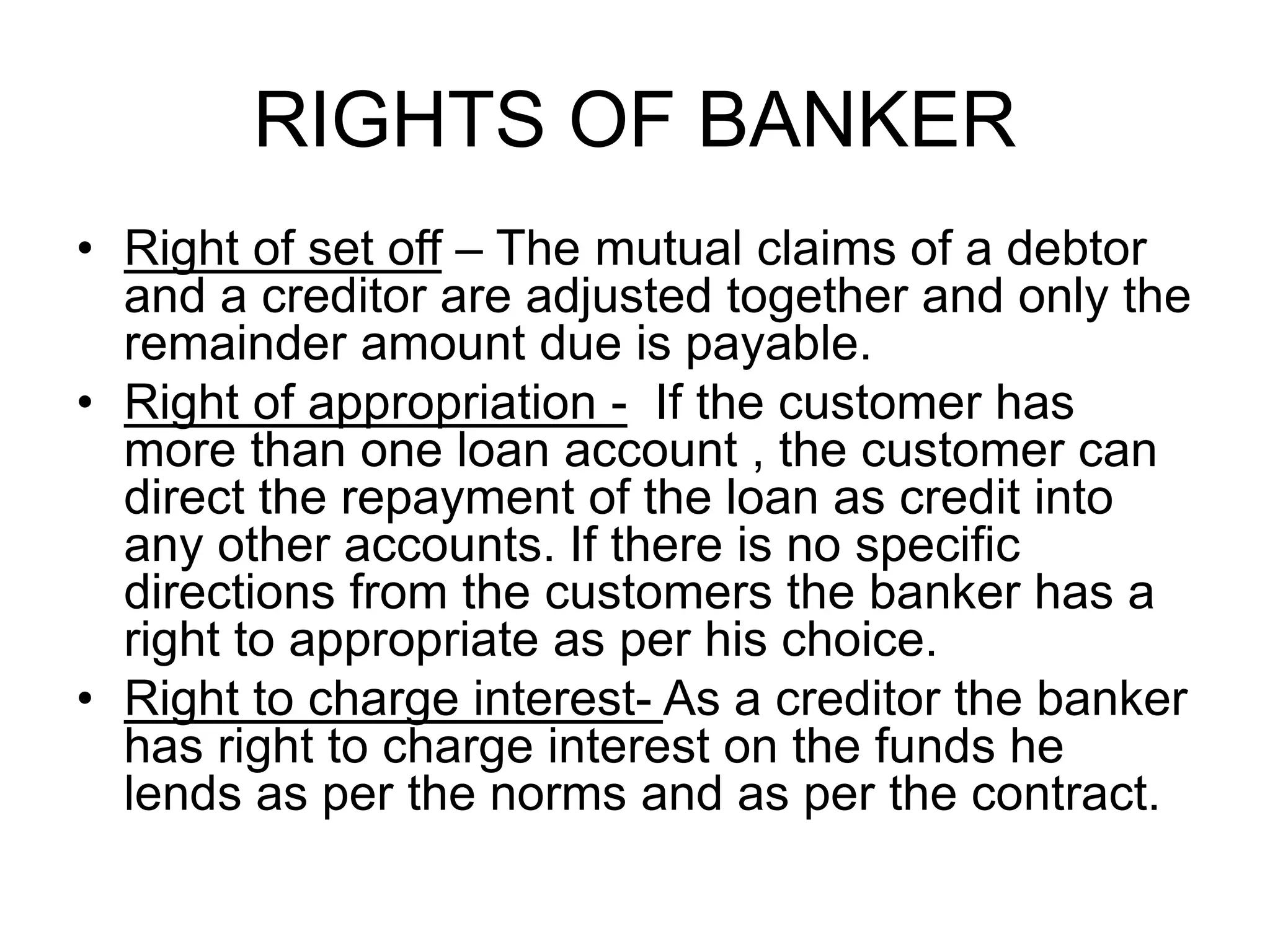 Rights and obligations of banker | PPT