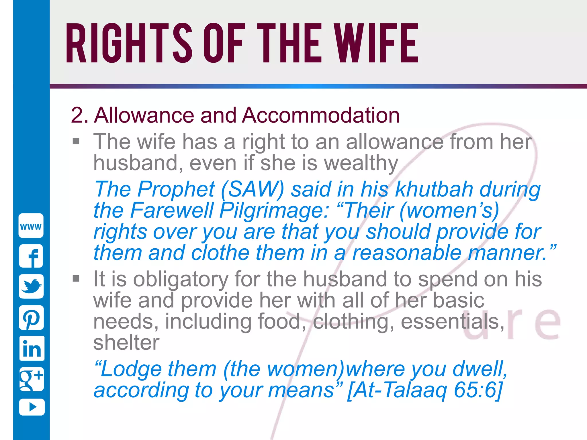 Rights and responsibilities of Wife - The heart of the home | PDF