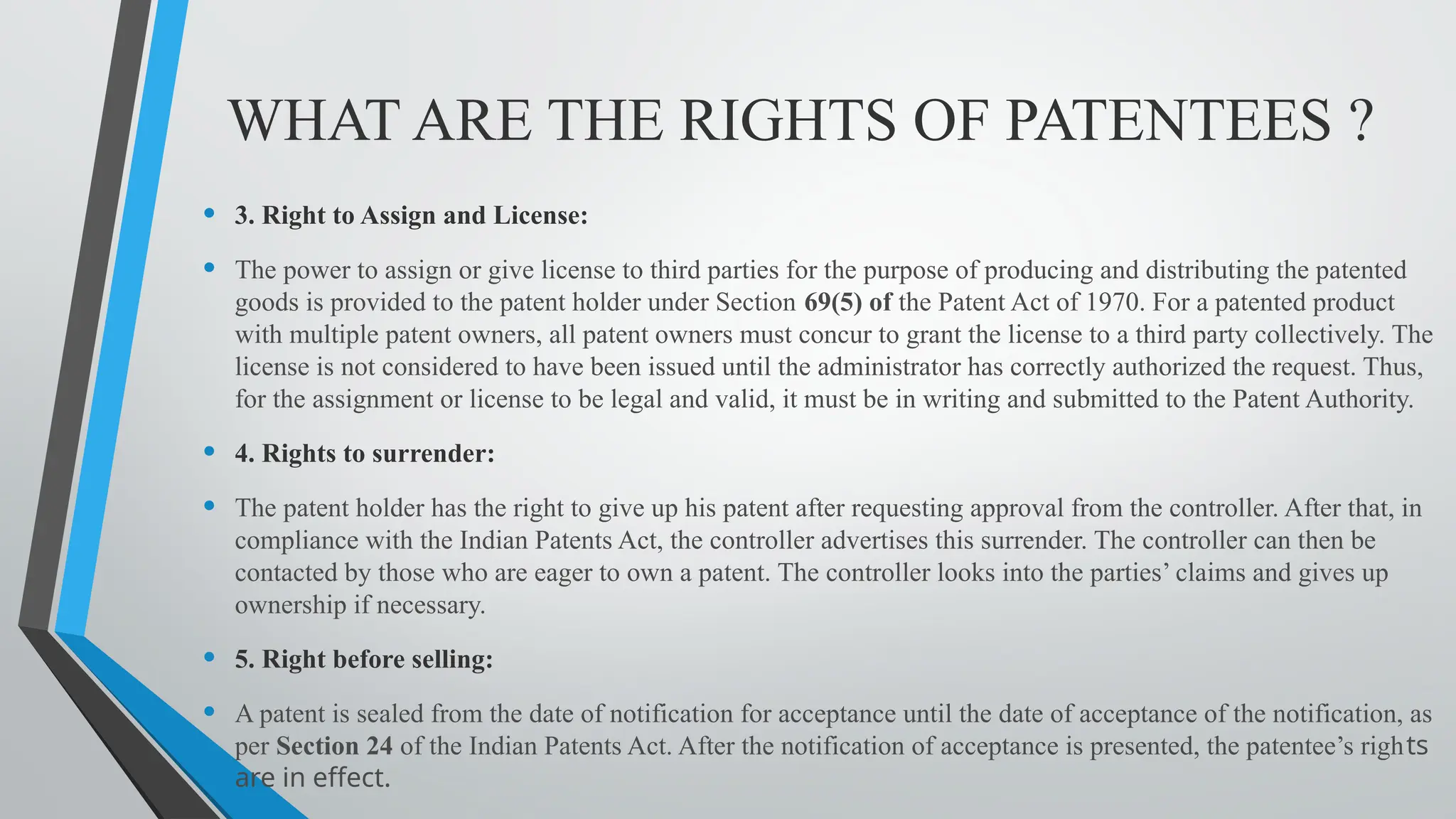 RIGHTS AND RESPONSIBILITIES OF A PATENTEE.pptx