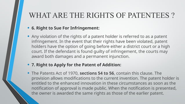 RIGHTS AND RESPONSIBILITIES OF A PATENTEE.pptx