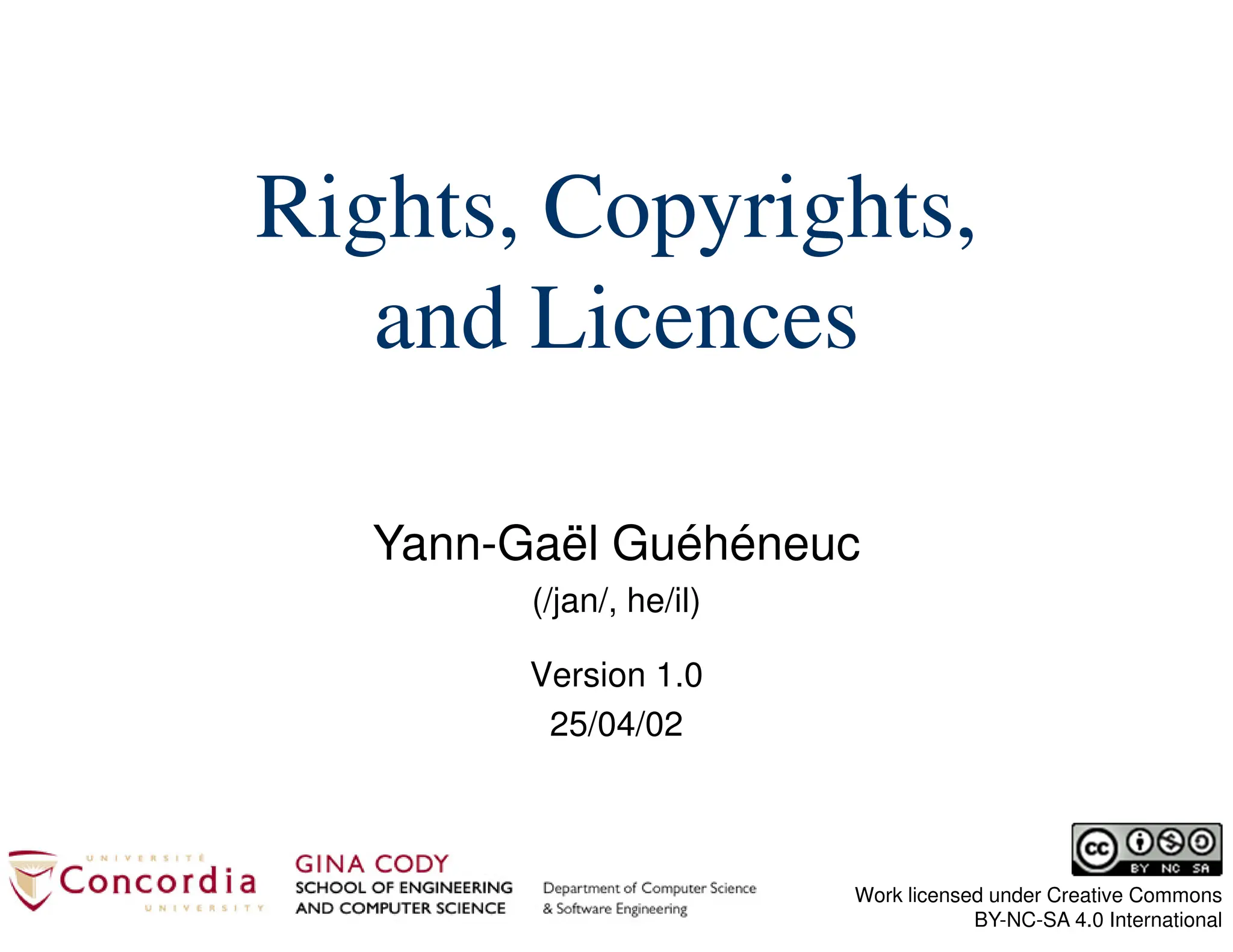 Rights, Copyrights, and Licences for Software Engineering Research v1.0 ...