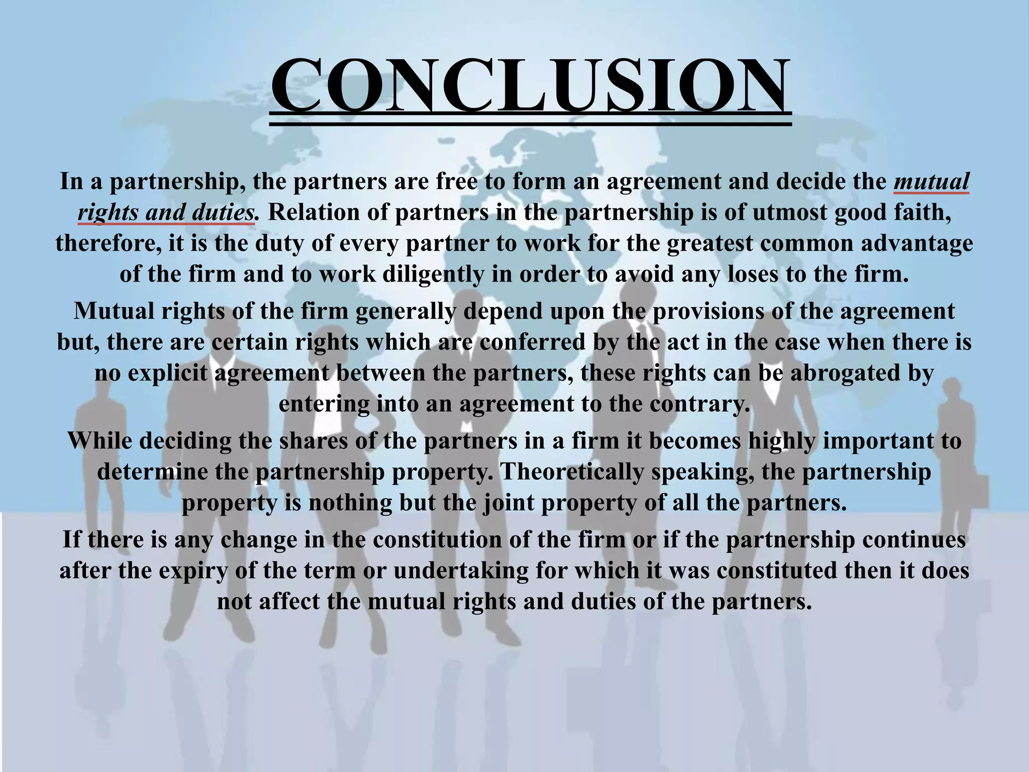 Rights ,duties and liabilities of partners in partnership | PPTX