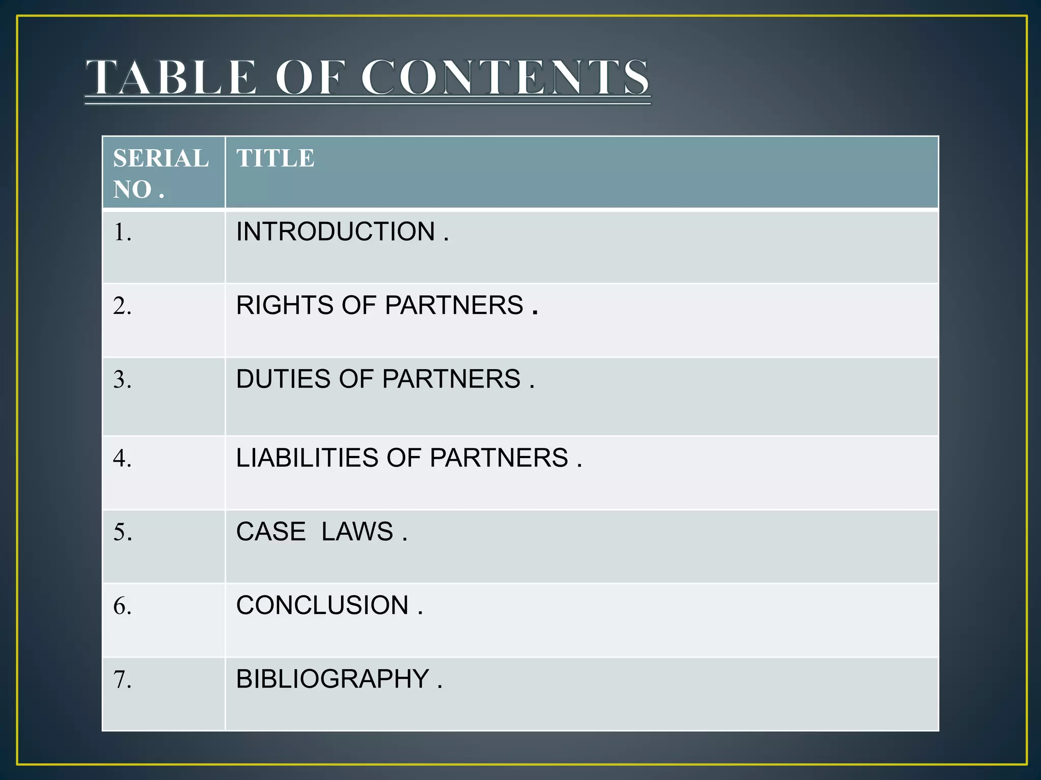 Rights ,duties and liabilities of partners in partnership | PPTX