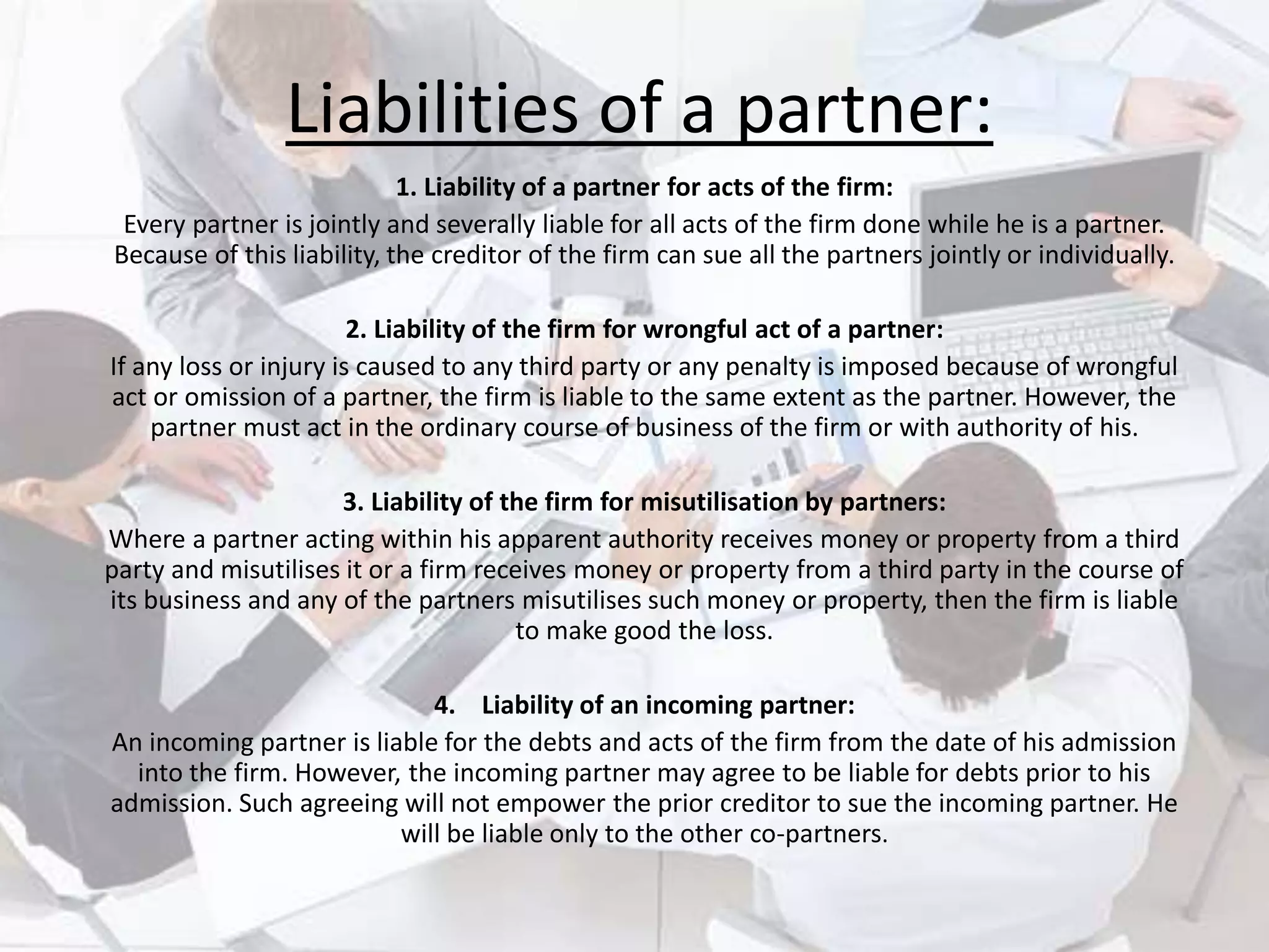 Rights ,duties and liabilities of partners in partnership | PPTX
