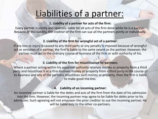 Rights ,duties and liabilities of partners in partnership | PPTX