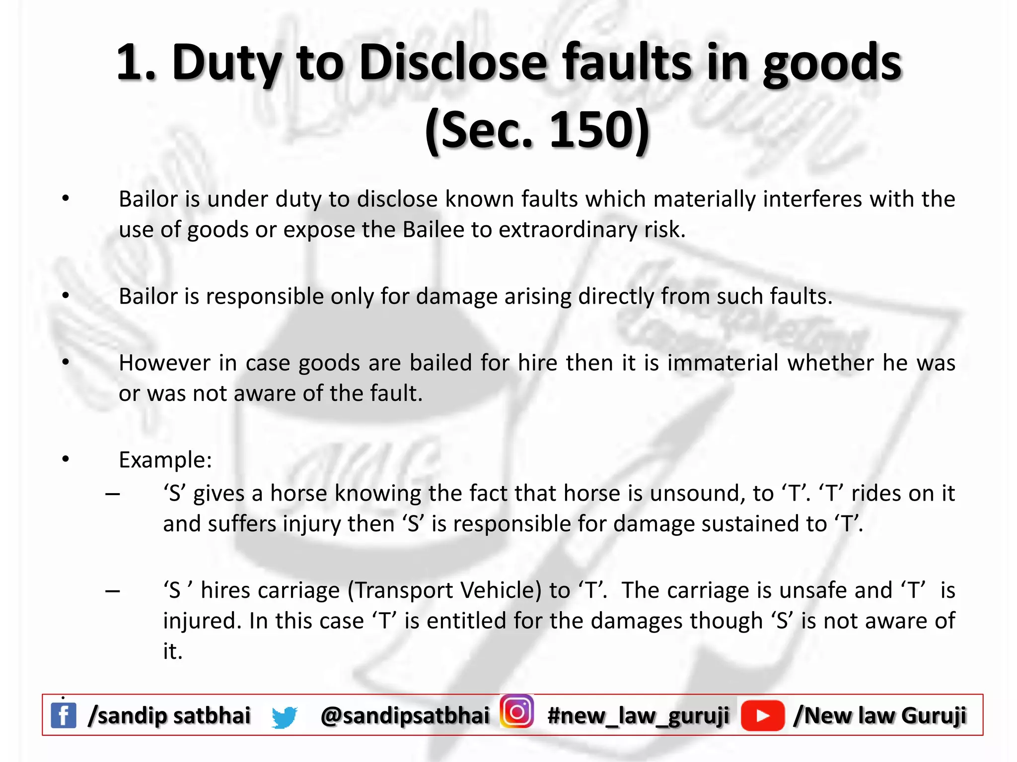 Rights and Duties of Bailor and Bailee | PPTX