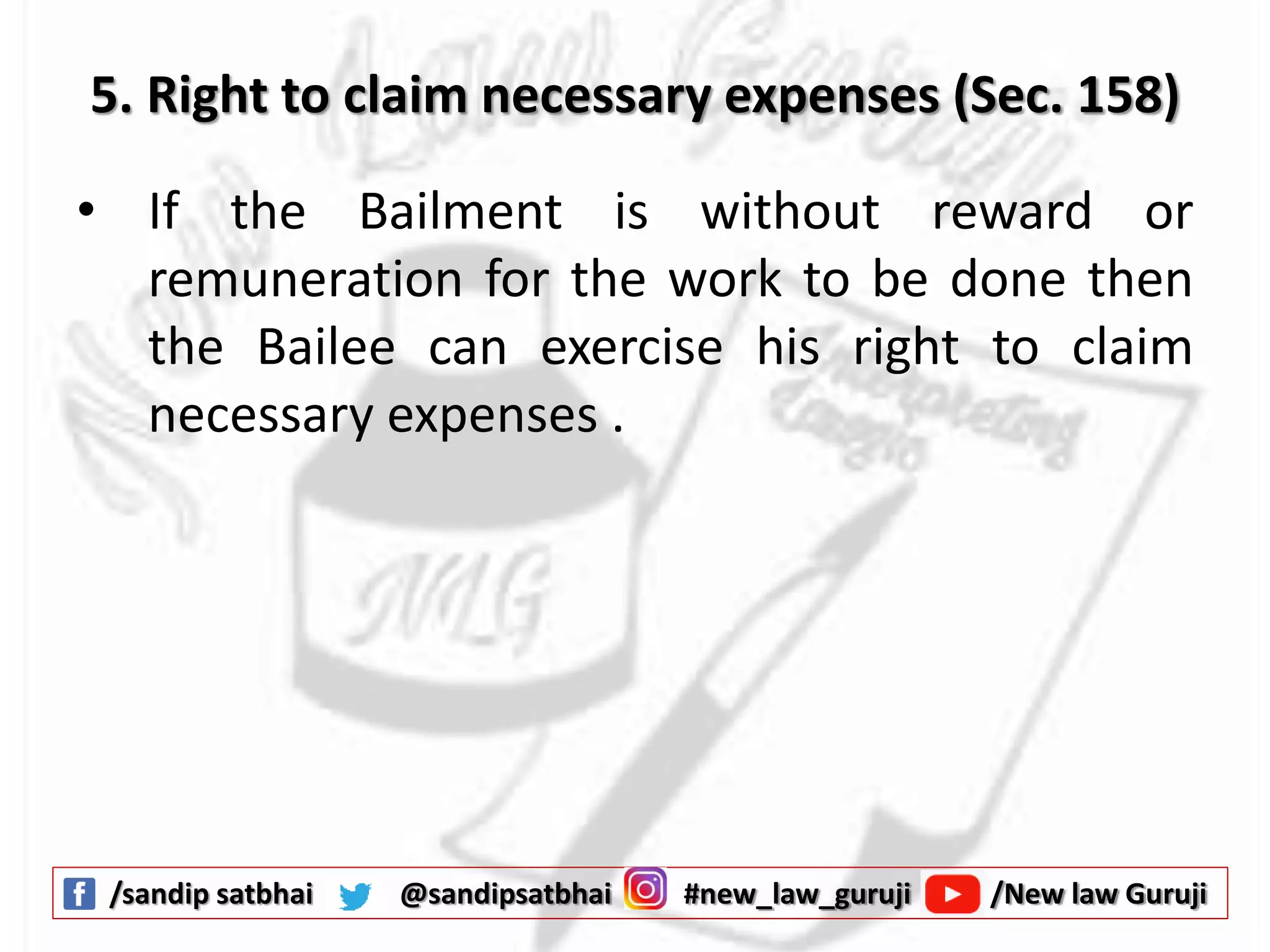 Rights and Duties of Bailor and Bailee | PPTX