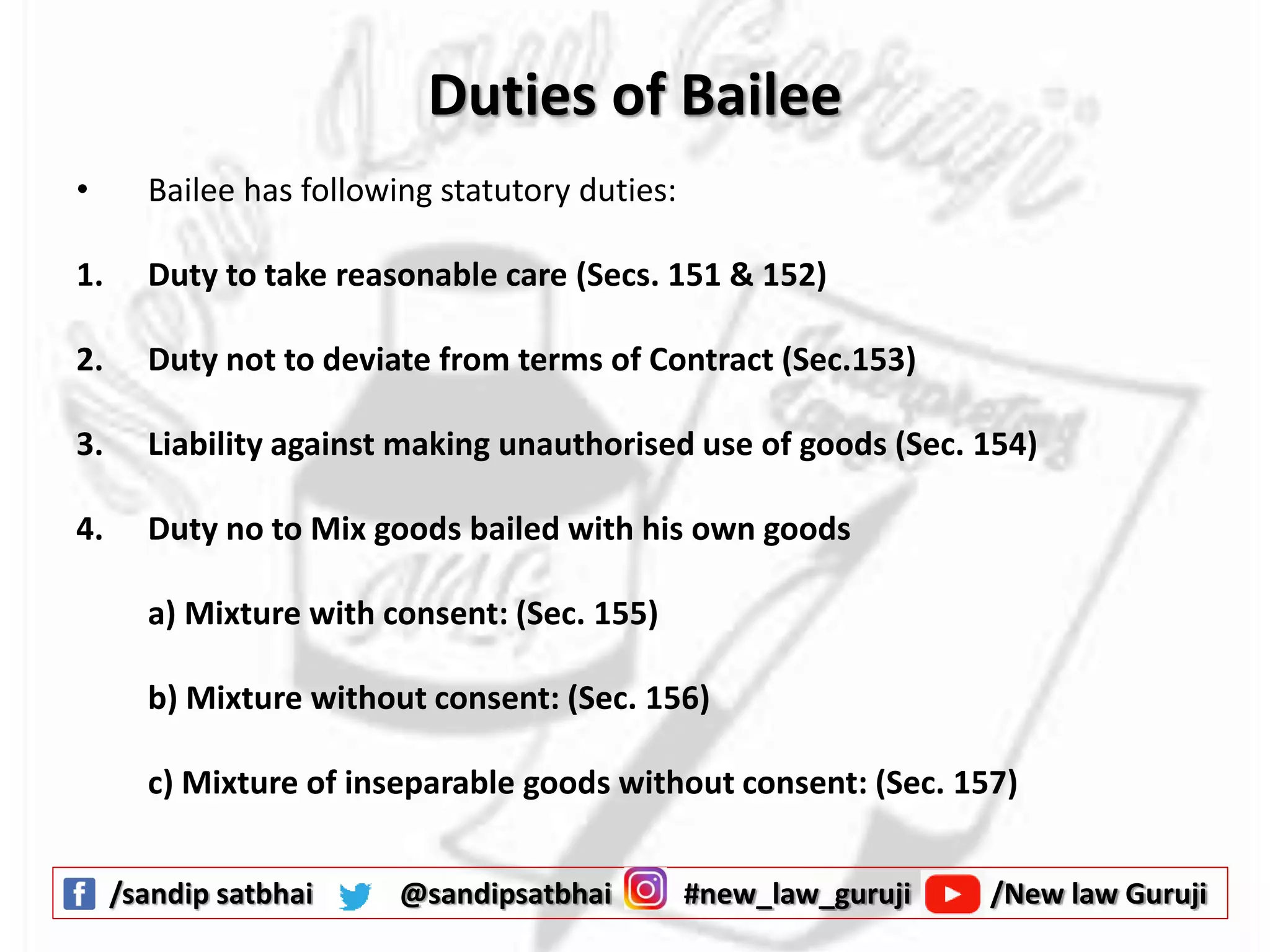 Rights and Duties of Bailor and Bailee | PPTX