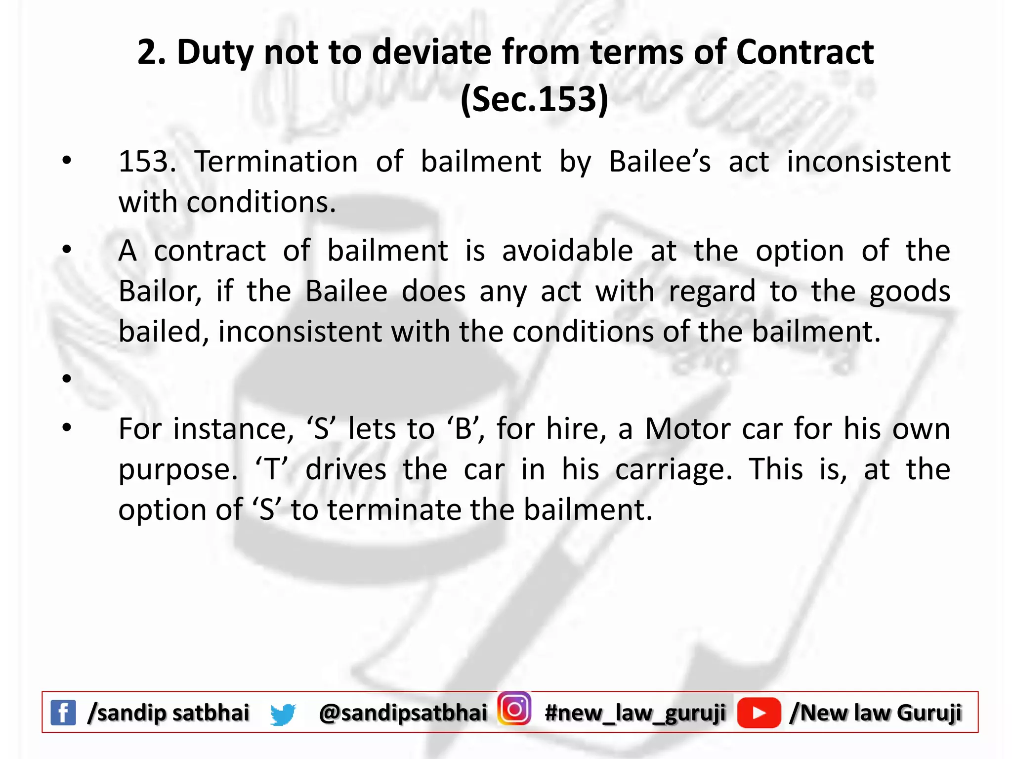 Rights and Duties of Bailor and Bailee | PPTX