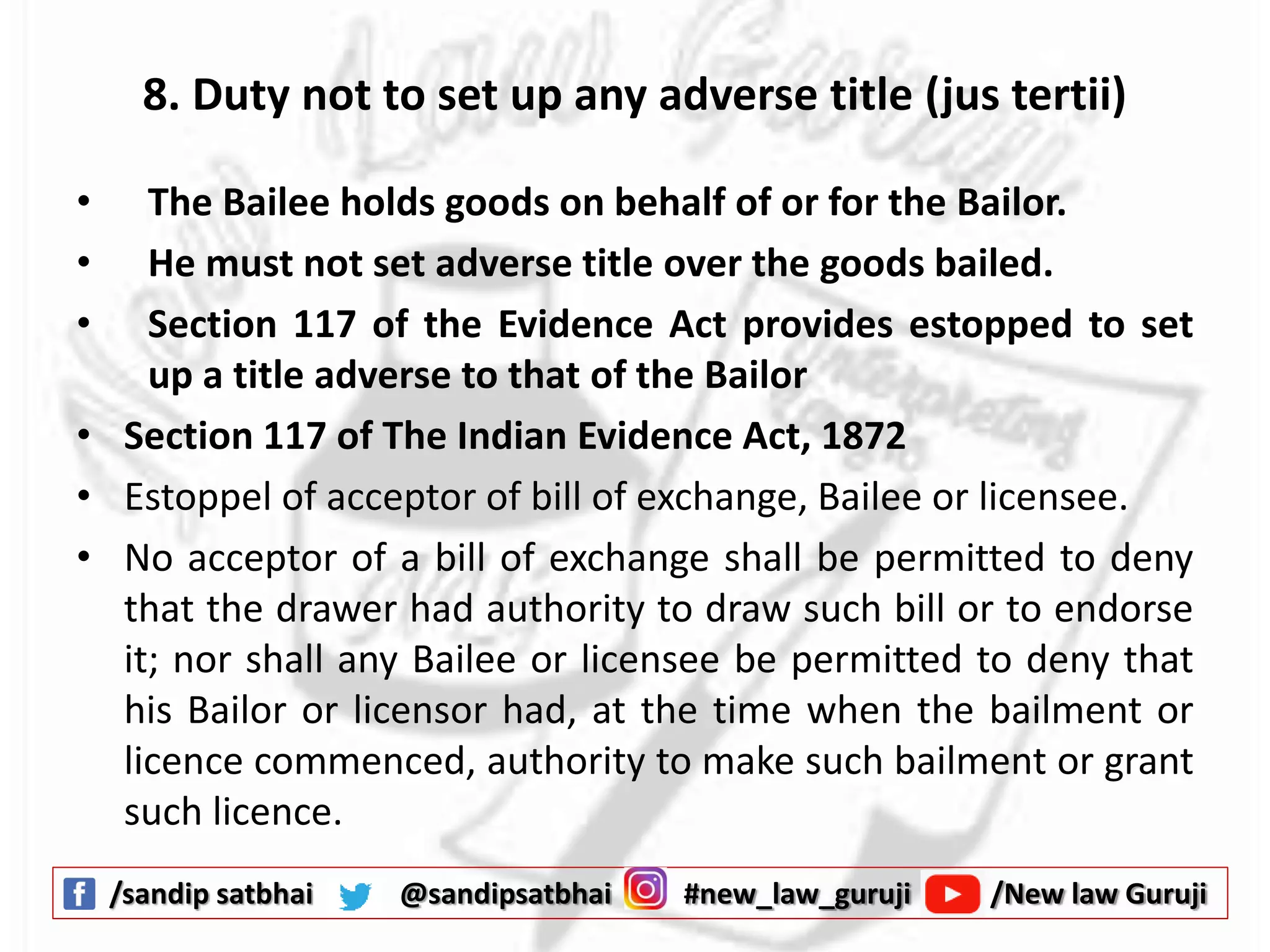 Rights and Duties of Bailor and Bailee | PPTX