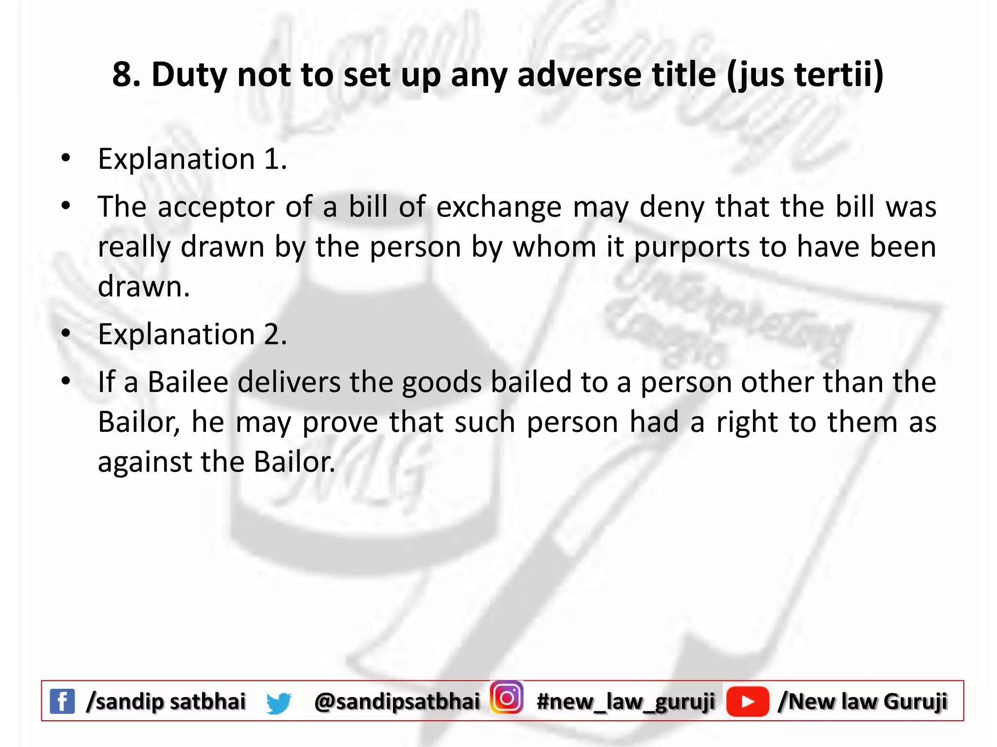 Rights and Duties of Bailor and Bailee | PPTX