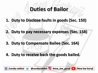 Rights and Duties of Bailor and Bailee | PPTX