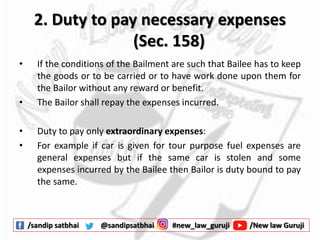 Rights and Duties of Bailor and Bailee | PPTX