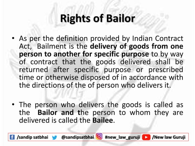 Rights and Duties of Bailor and Bailee | PPTX