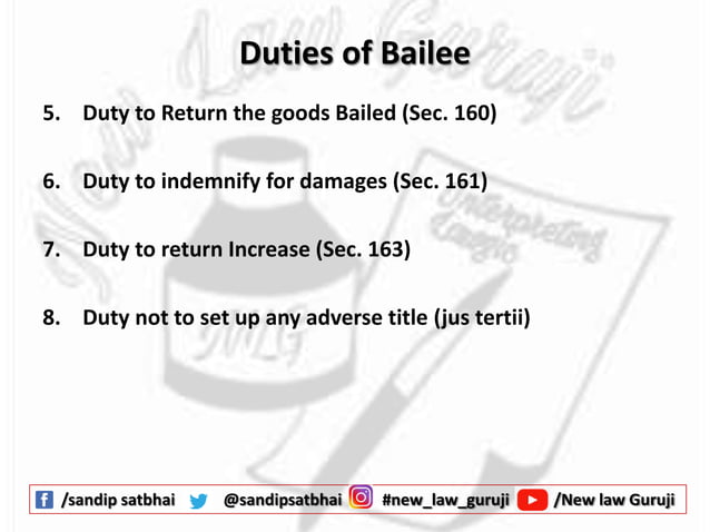 Rights and Duties of Bailor and Bailee | PPTX