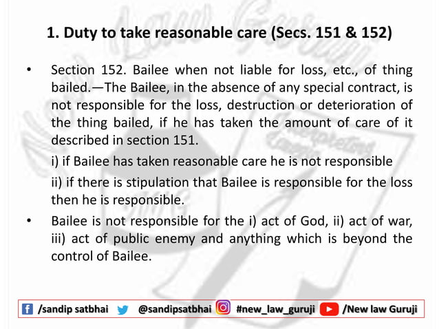 Rights and Duties of Bailor and Bailee | PPTX