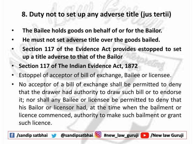 Rights and Duties of Bailor and Bailee | PPTX