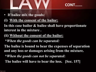 Rights & duties of bailor & bailee [ contract of bailment part 2] | PPTX