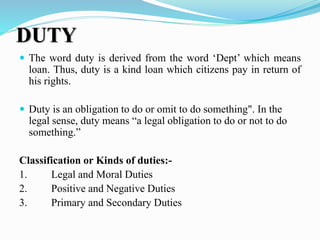 Rights and Duties, Law | PPTX