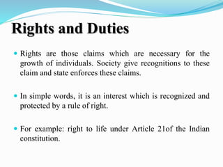 Rights and Duties, Law | PPTX