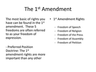 Rights & freedoms of americans | PPTX