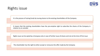 Rights issue and bonus issue | PPTX