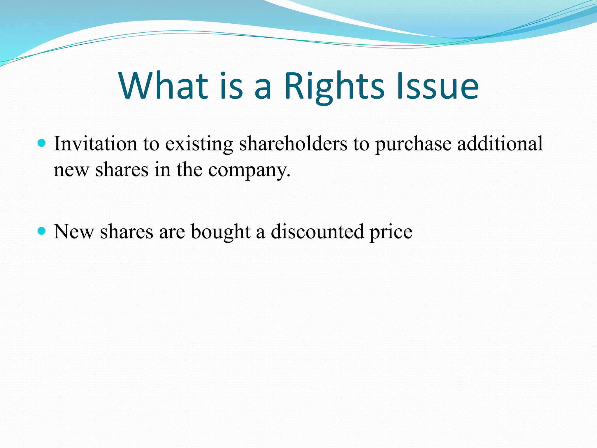 What is Rights Issue by a company? | PPTX