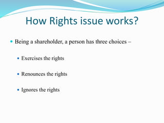 What is Rights Issue by a company? | PPTX