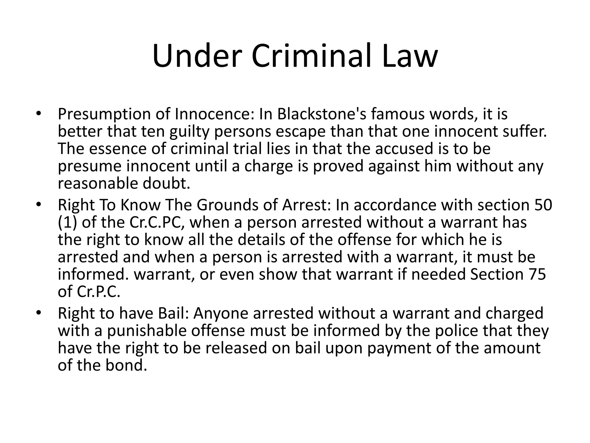 Rights of accused persons criminal law | PPTX