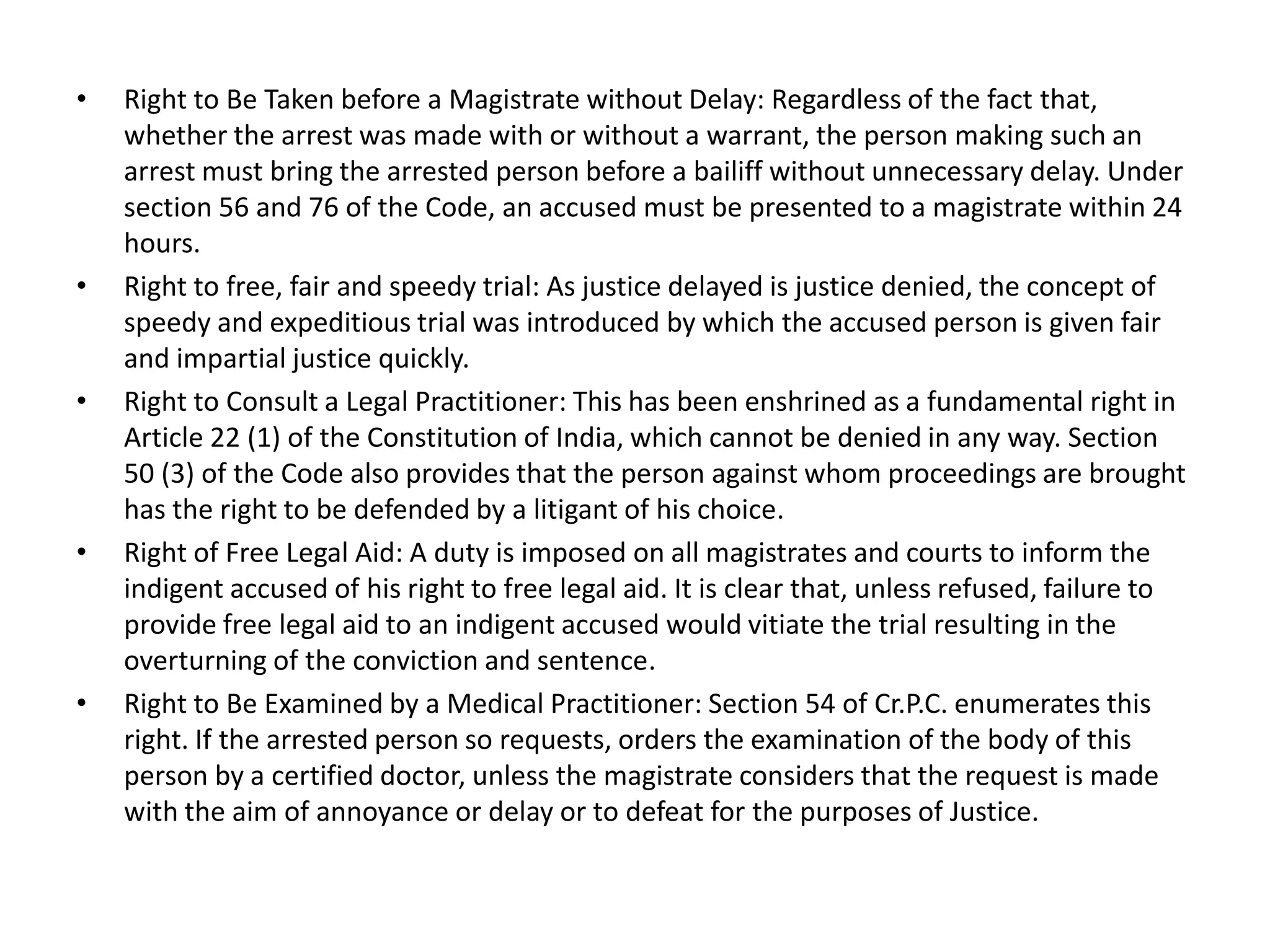 Rights of accused persons criminal law | PPTX