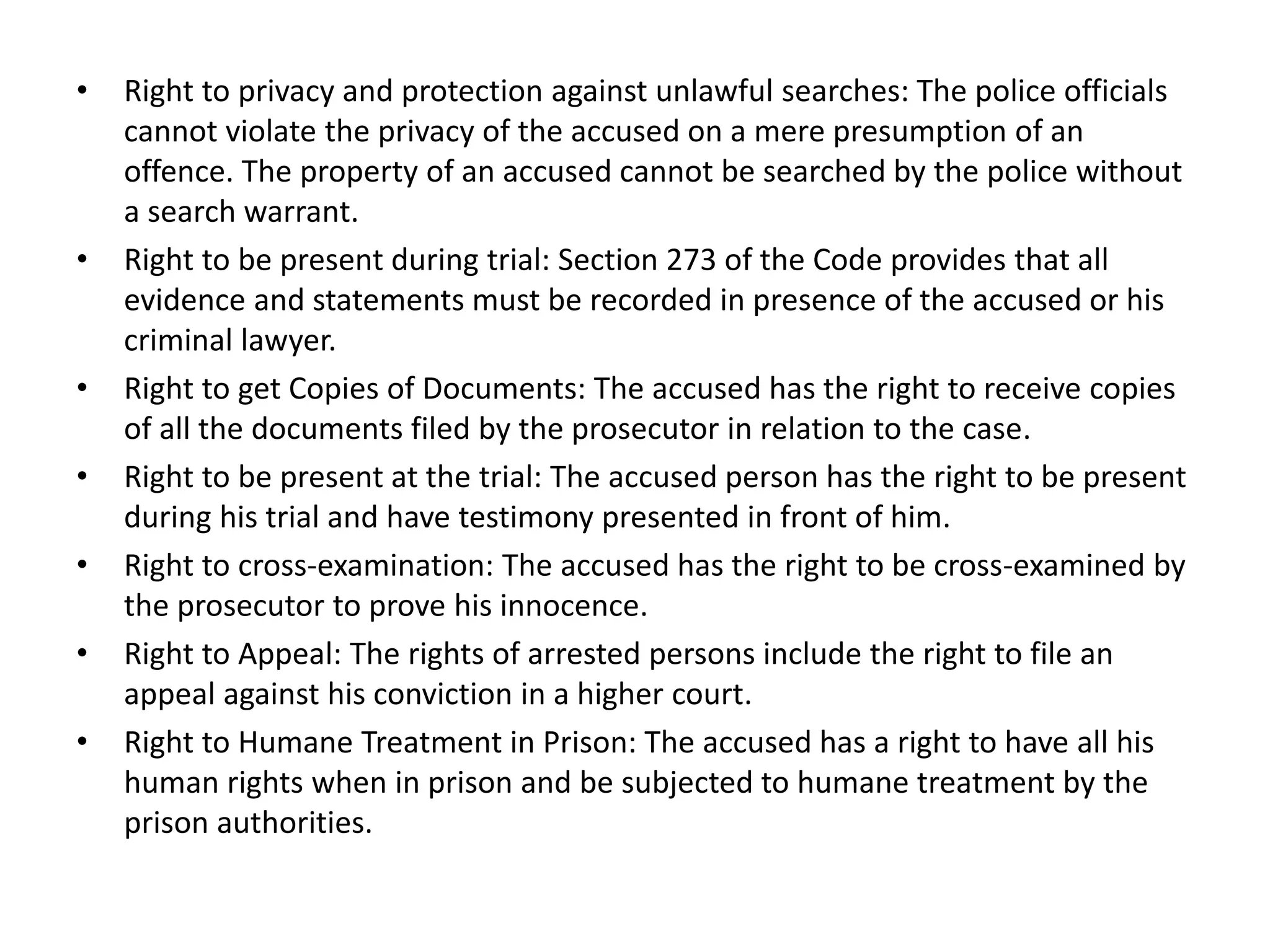 Rights of accused persons criminal law | PPTX