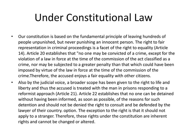 Rights of accused persons criminal law | PPTX