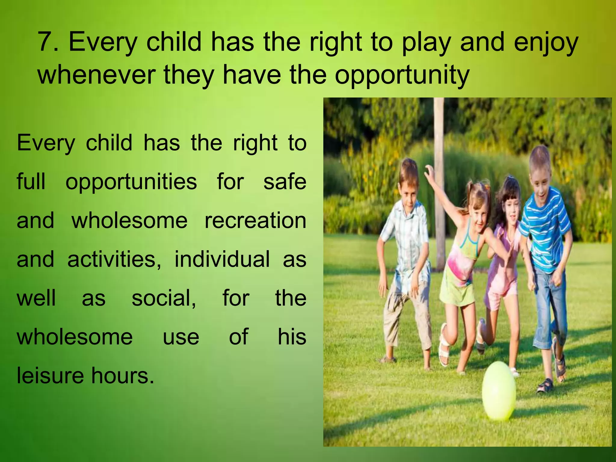 Rights of a child | PPTX