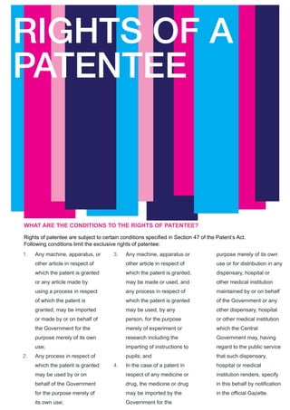 Rights of a patentee | PDF