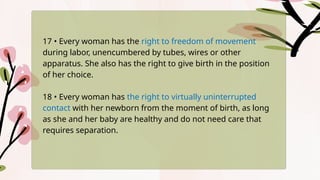 Rights of Childbearing Women in obstetrics and gynaecology | PPTX