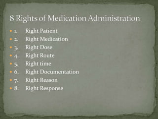 Rights of medication administration | PPTX