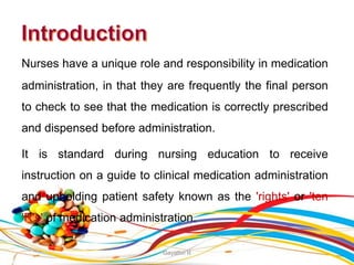 RIGHTS OF MEDICINE ADMINISTRATION .PPT.9 | PPT