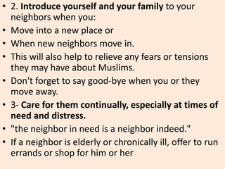 Rights of neighbors in islam | PPTX