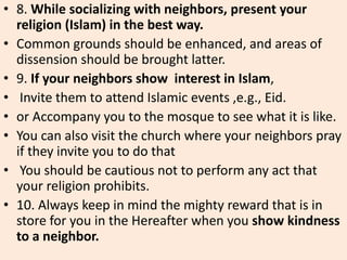Rights of neighbors in islam | PPTX