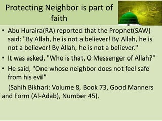 Rights of neighbors in islam | PPTX