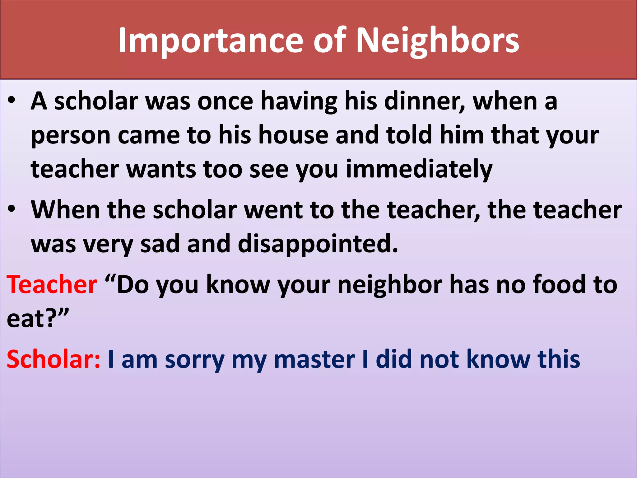 Rights of neighbors, the sick and the Orphans in Islam | PPTX