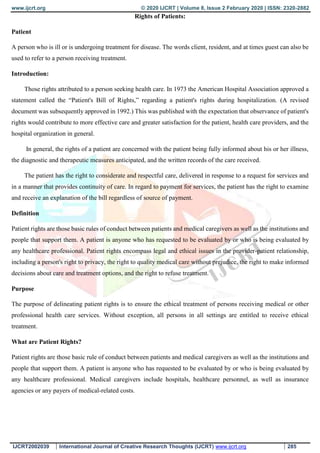 Rights of patients in india analysis and way ahead | PDF