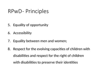 Rights of Persons with Disabilities Act, 2006 & 2016 | PPTX