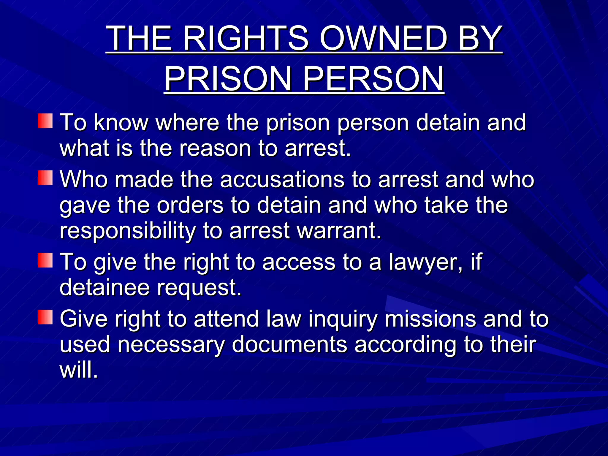 Rights of prison person | PPT