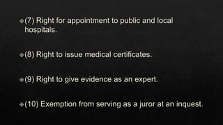 Rights of registered medical practitioner | PPTX