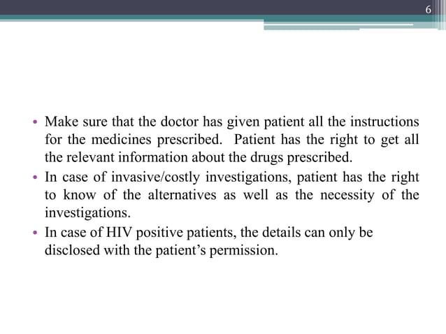 Rights of the patient | PPTX | First Aid | Injuries